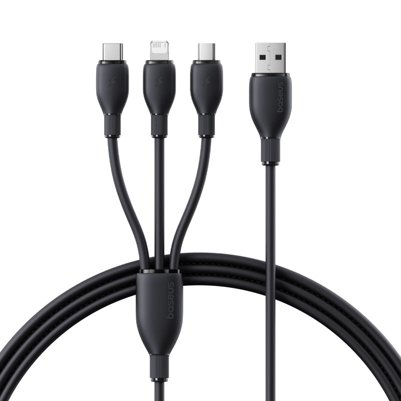 Baseus Ultra-Fast 3-in-1 USB-A to M+L+C 3.5A 1.3m Charging Cable ...
